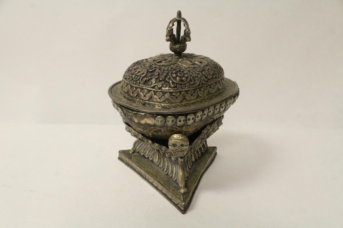 Tibetan 17th/18th c. kapala w/ silver cover and stand - Oct 21, 2019 ...