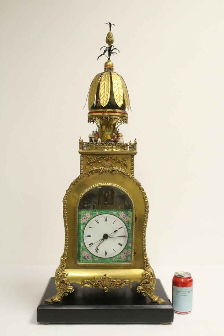 Rare Chinese Gilt Bronze Clock Music Automaton