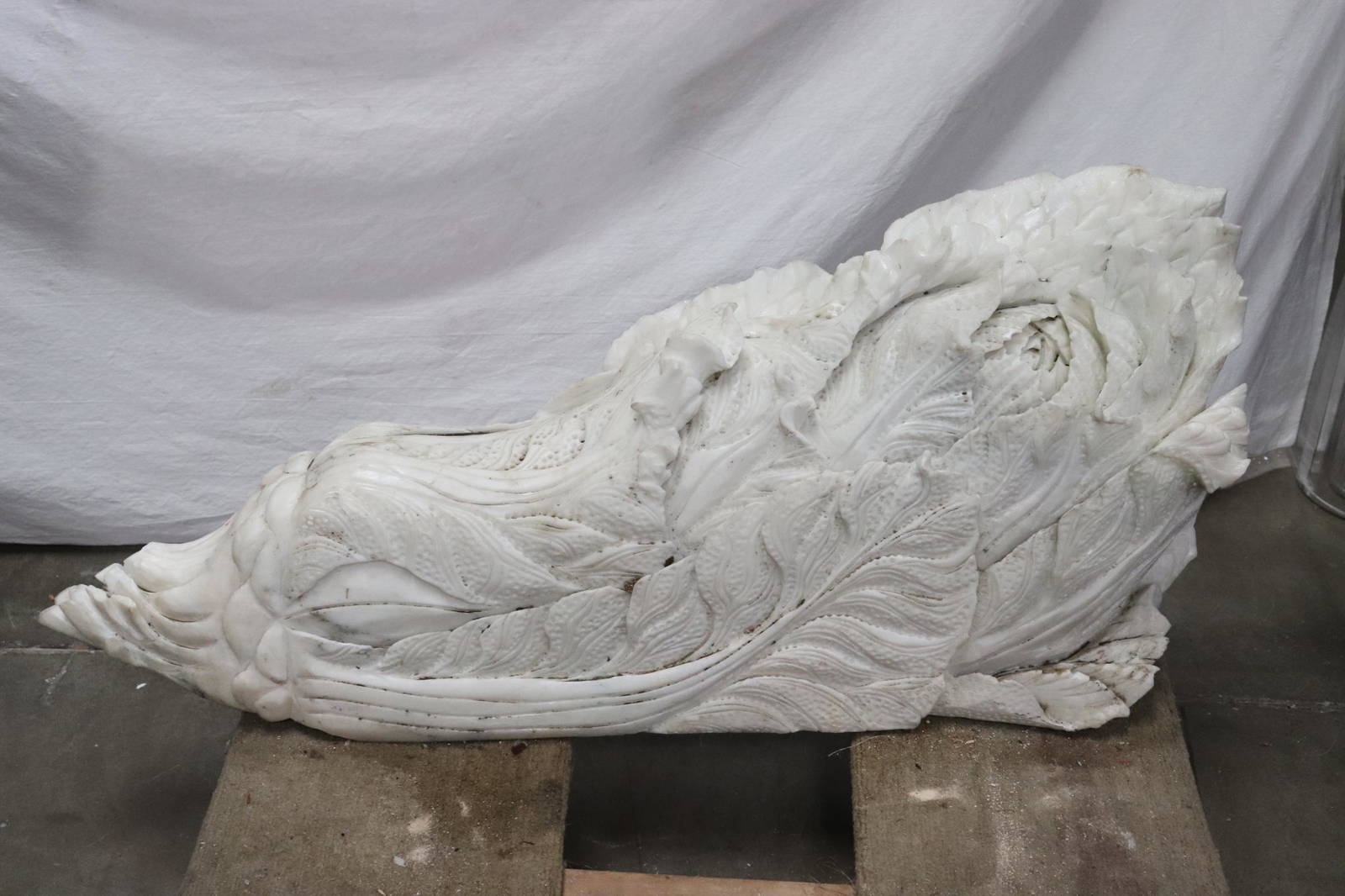 A Massive Chinese Jade Like Stone Carved Cabbage Auction