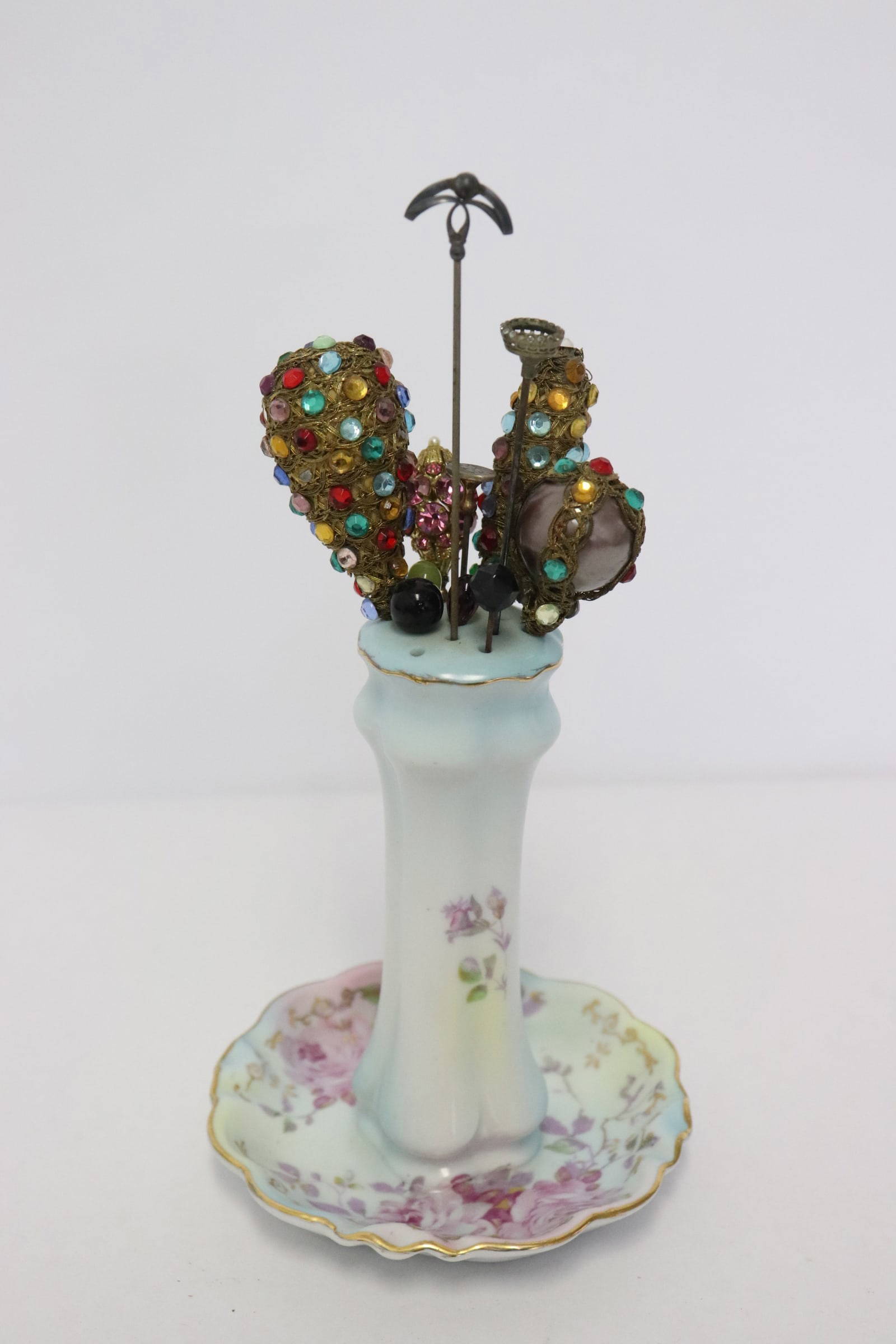 10 Hat Pins With R. S. Prussia Hat Pin Holder Auction