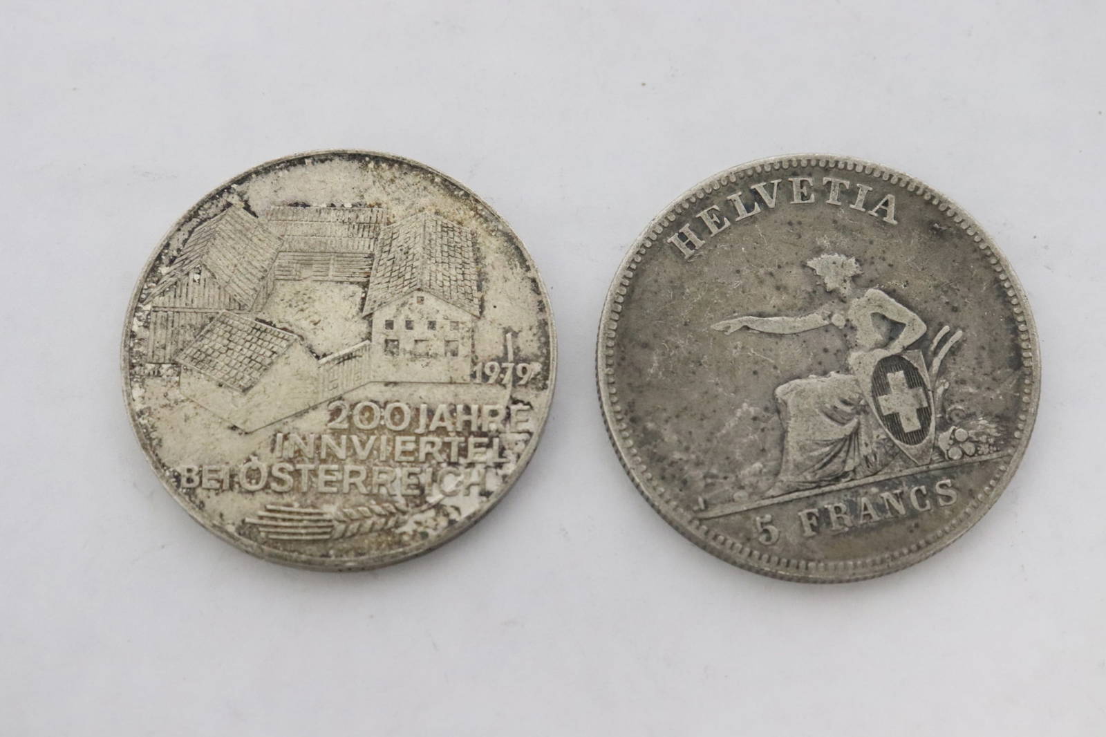 2 Antique Silver Coins Auction