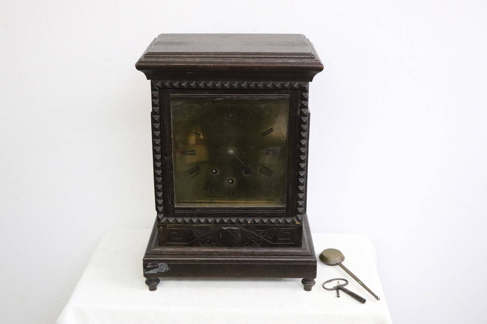 Antique Key Wind Table Clock With Chime Auction