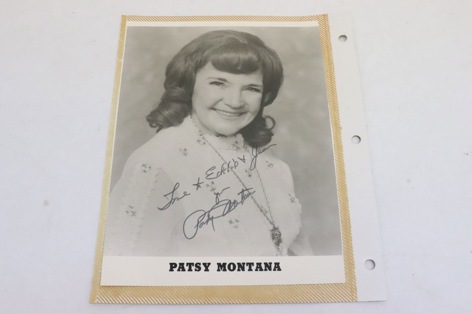 Signed Photo Of Patsy Montana Auction