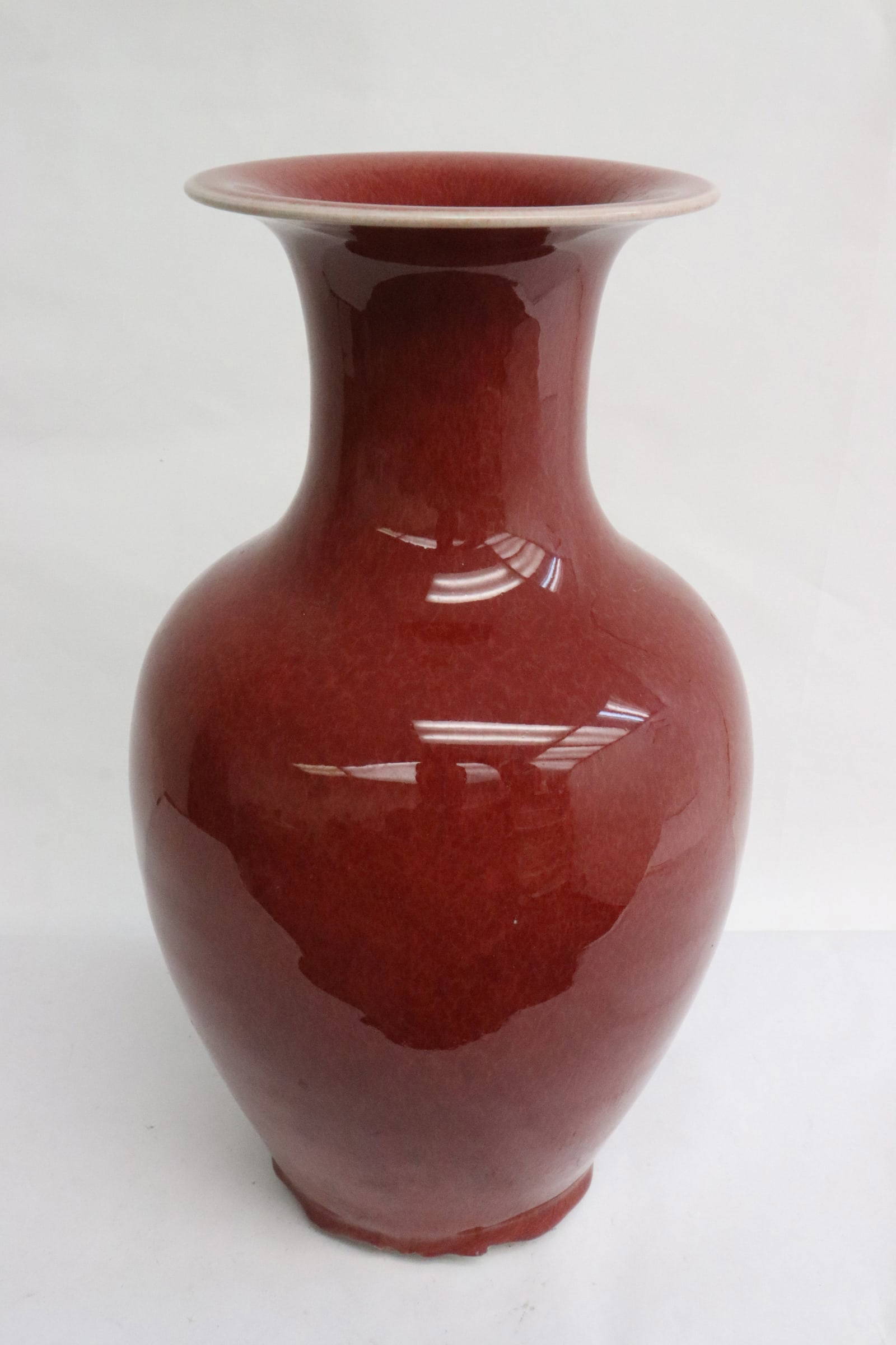 Chinese Red Glazed Porcelain Vase Auction
