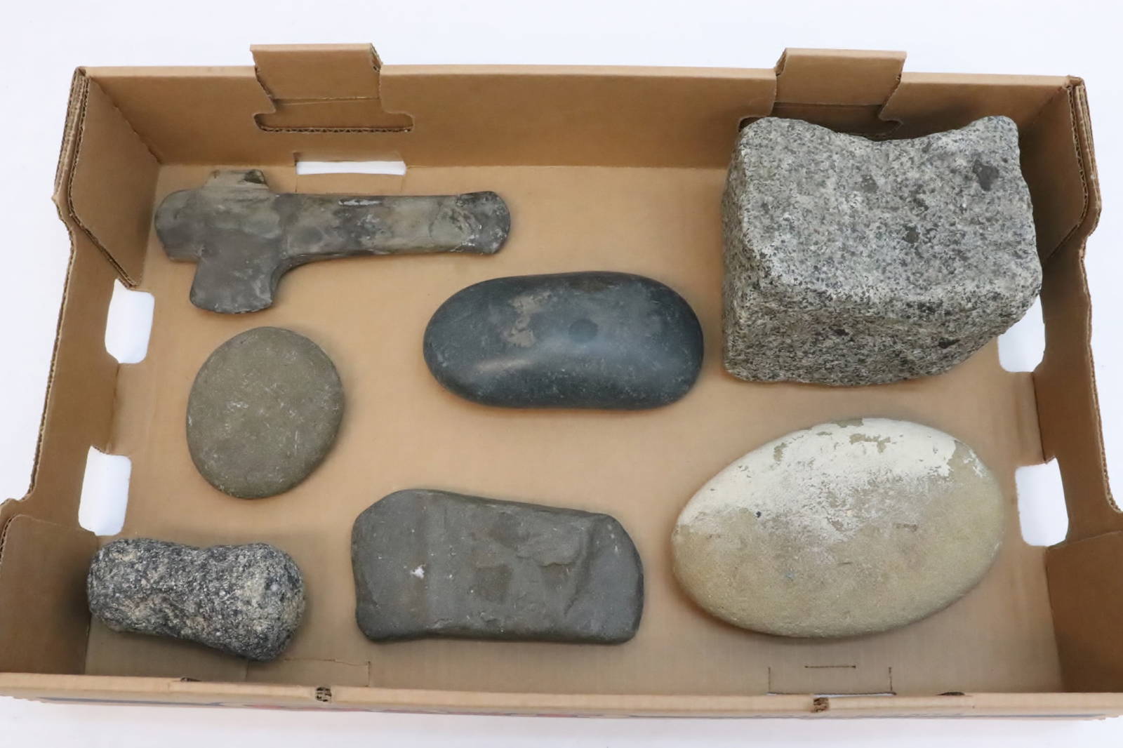 American Indian Stone Grinding Platform, & Stone Tools Auction