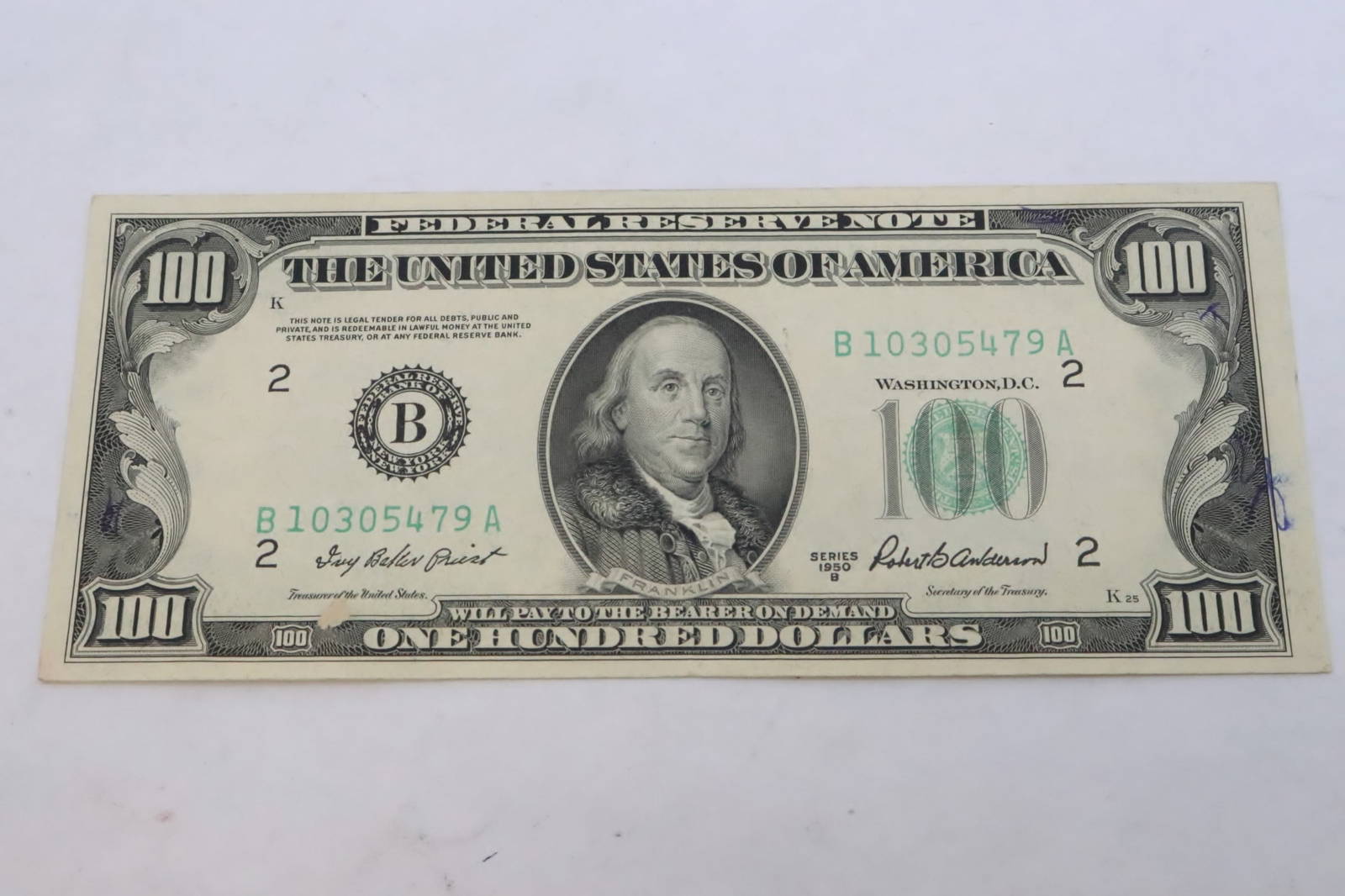 $100 Banknote, 1950b Series Auction