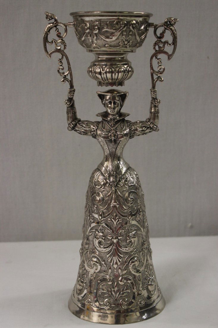 A fancy continental silver wedding chalice(?)