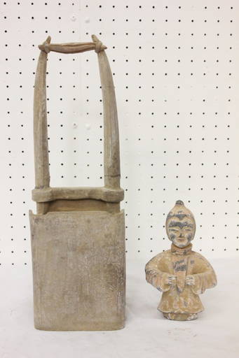 Chinese Han Style Pottery Well With Figure