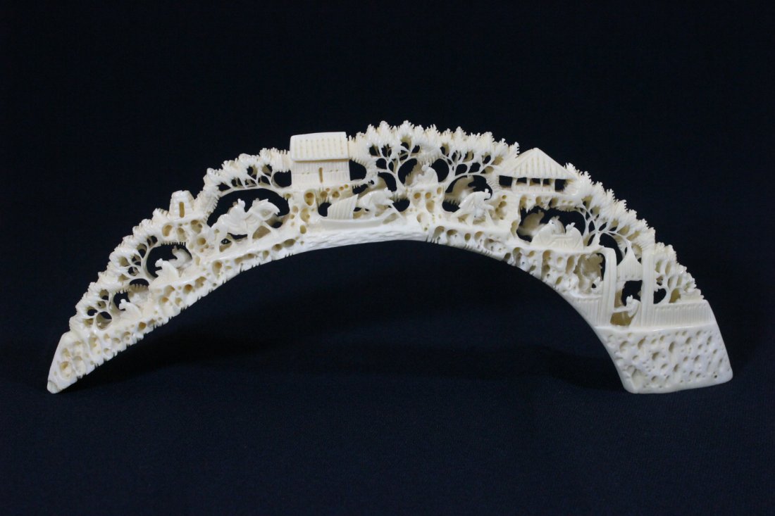 Chinese Ivory Carved Bridge