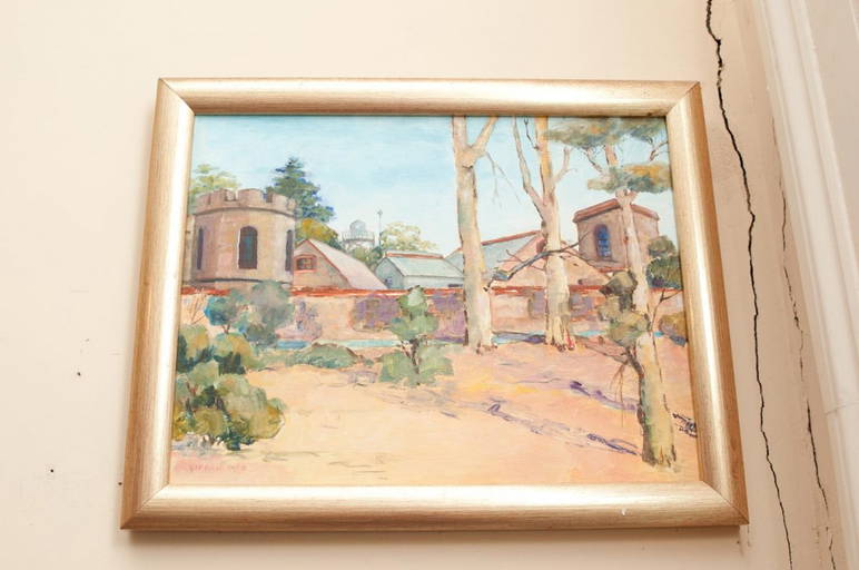 Viv Newcombe The Hanging Tower Oil On Canvas On Board