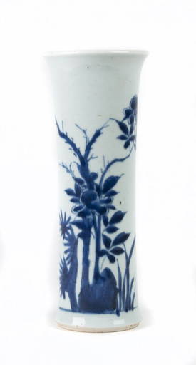 A Chinese Blue And White Beaker Shaped Vase,