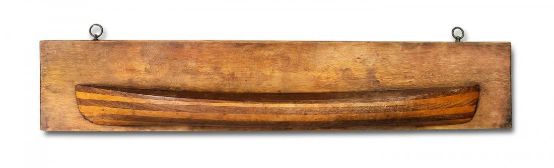 A Cedar And Huon Pine Carved Boat Hull Wall Panel,