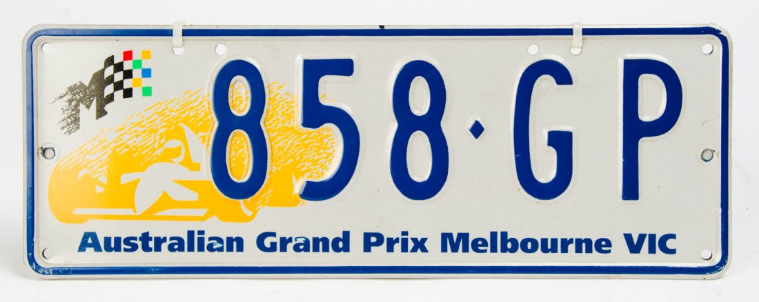 VIC number plates "858.GP" edition from the "Australian