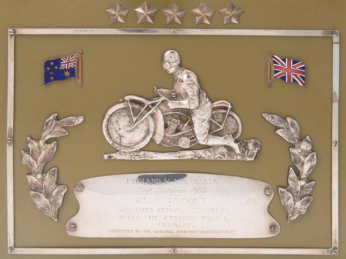 Billy Lamont: A Plaque Presented To Billy Lamont To