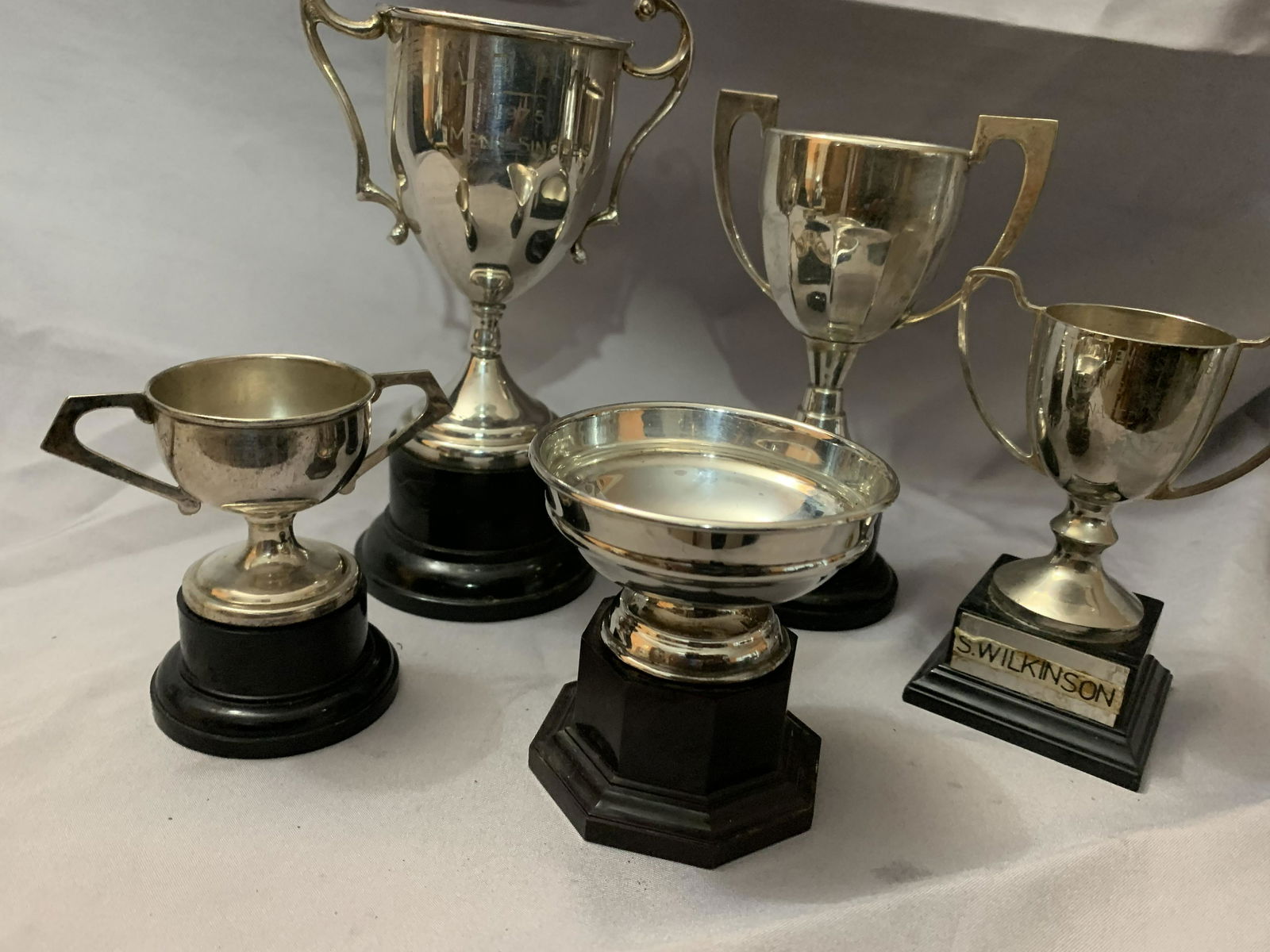 5 Silver Plate Trophies