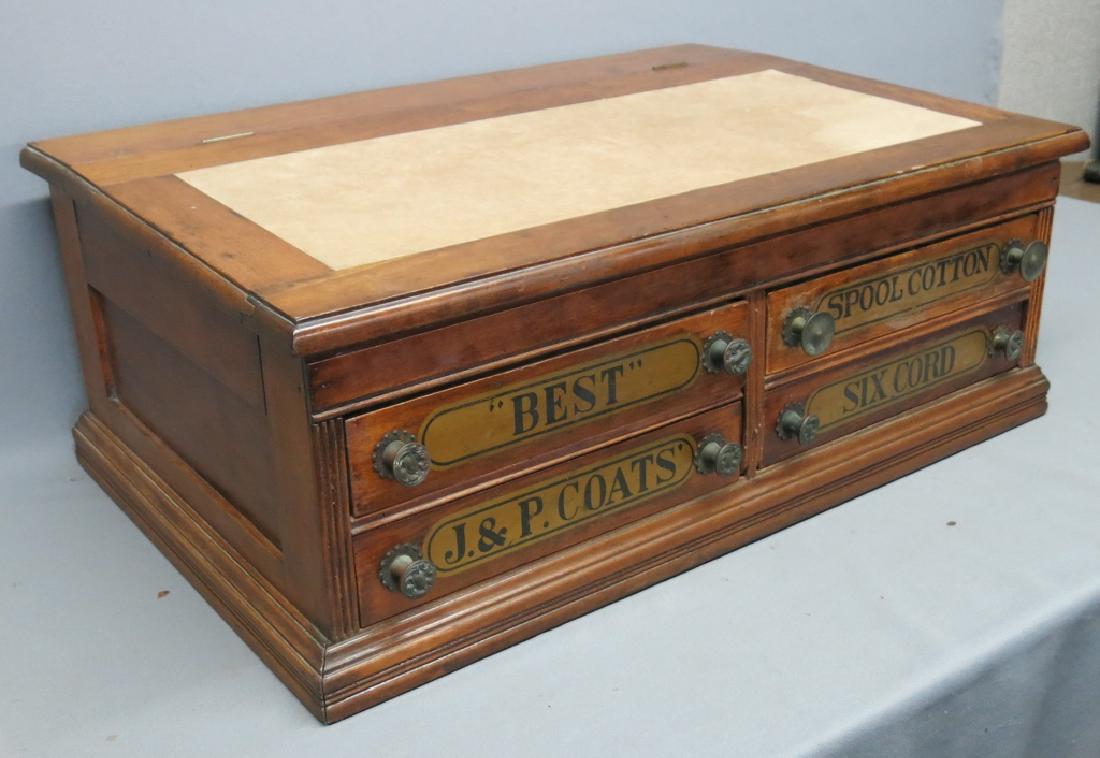 J & P Coats Four Drawer Spool Chest
