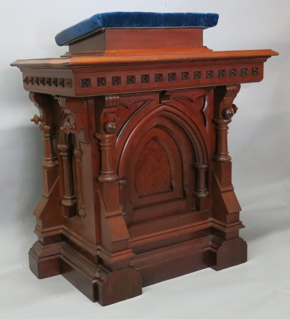 MASONIC MADE GOTHIC CHERRY WOOD PODIUM