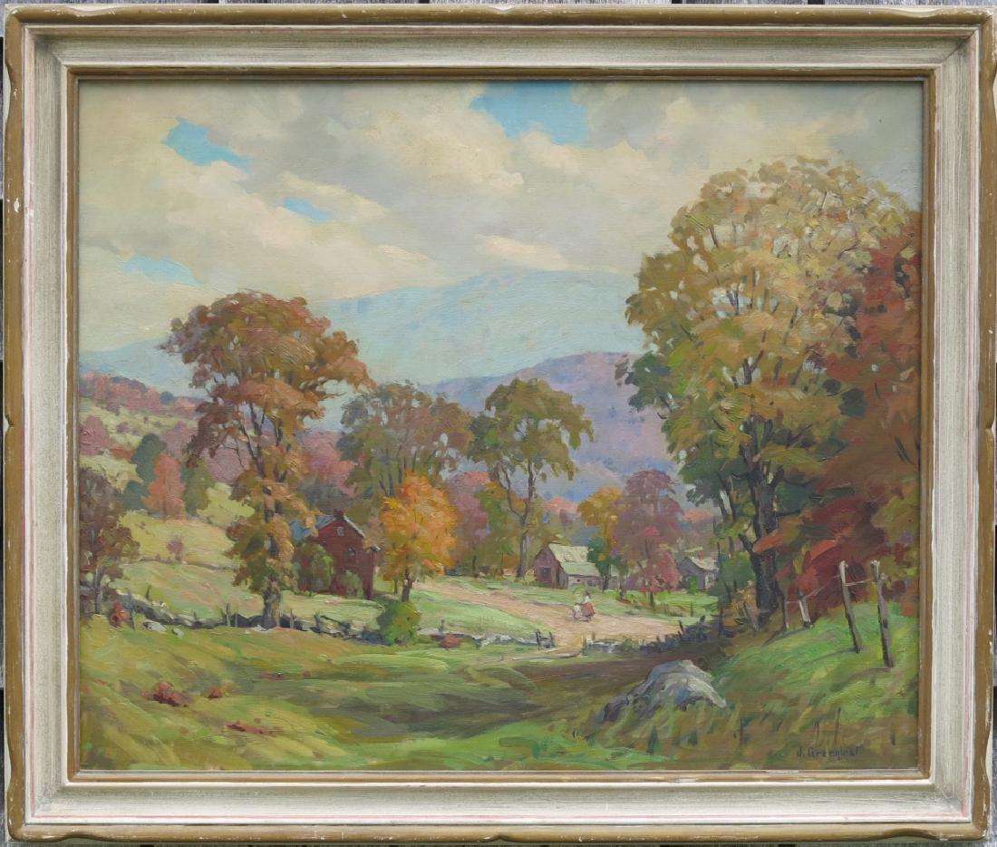 JACOB GREENLEAF VERMONT AUTUMNAL SCENE PAINTING