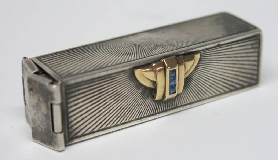 Tiffany Sterling Silver & 14k Gold Lipstick Case