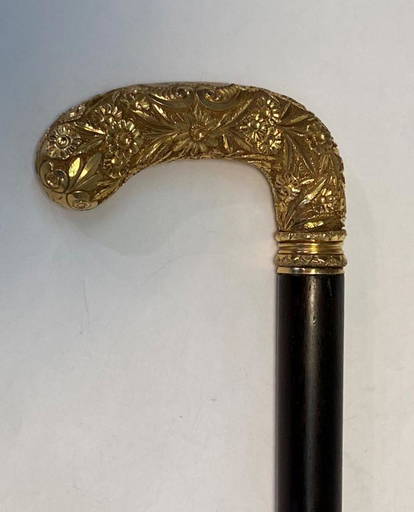 Ornately Engraved Presentation Cane Dated 1890
