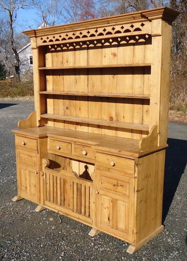 Scrubbed Pine Stepback Hutch
