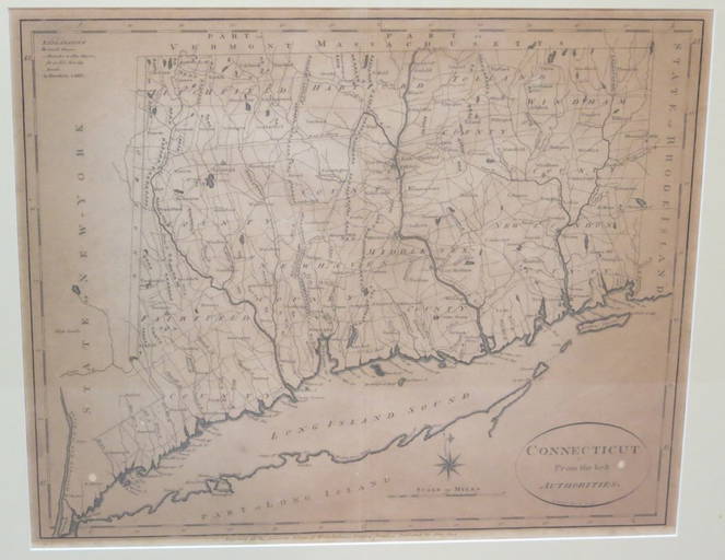 Early Map Of Connecticut By John Reid