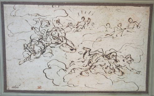 Buy Fine 18th Century French Old Master Ink Wash Drawing Cain & Abel ...