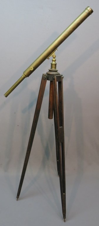 E. VION (PARIS) SELSI BRASS TELESCOPE AND TRIPOD