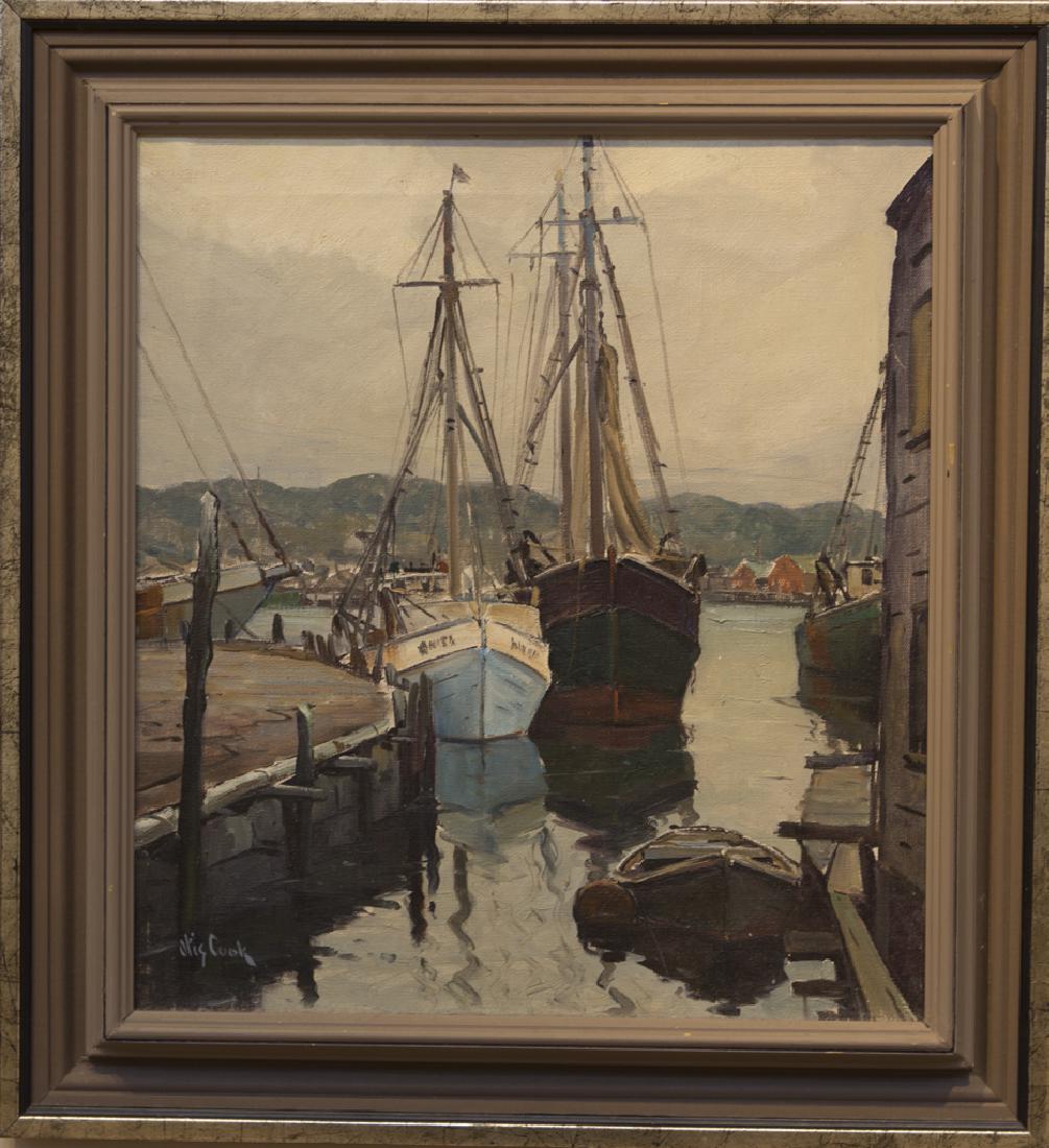 Otis Cook 1900-1980 Ships at Harbor