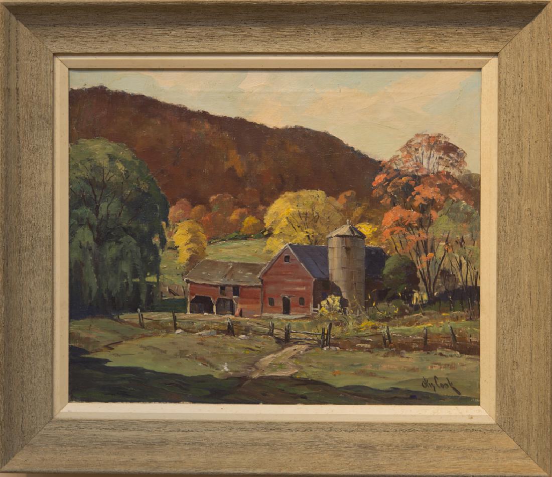 Otis Cook 1900-1980 New England Farm with Silo