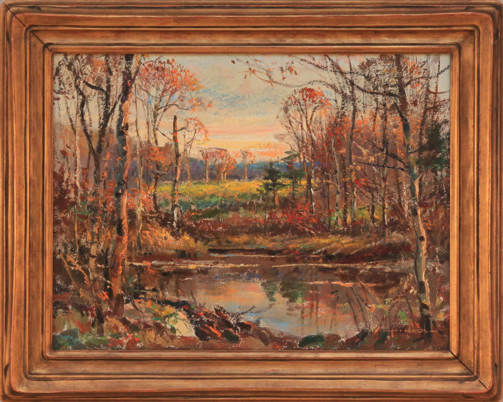 Wayne Morrell (1923-2013) Morning Autumn Pond Auction