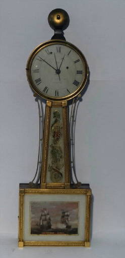 Rare Aaron Willard Jr. Banjo Clock W/ Alarm