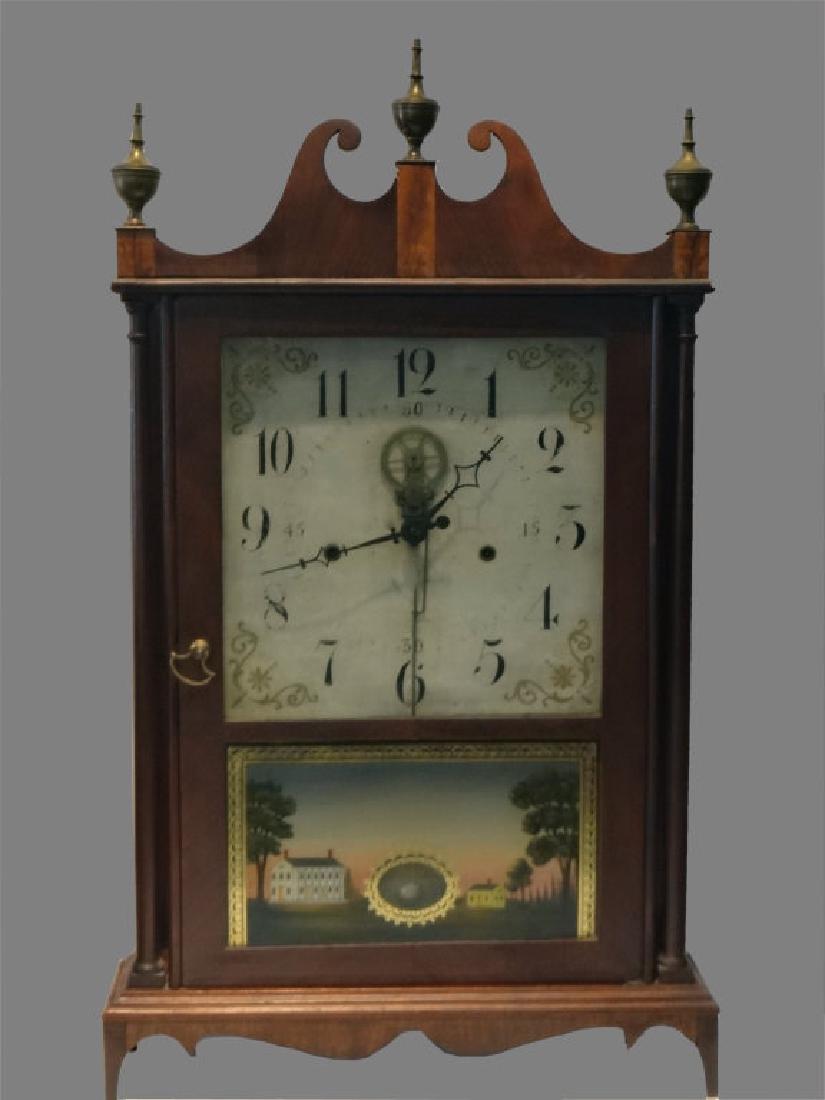 Rare Eli Terry Pillar & Scroll Clock W/ Open