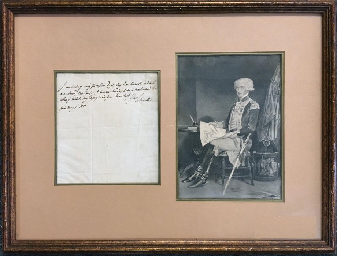 MARQUIS DE LAFAYETTE HAND WRITTEN SIGNED LETTER