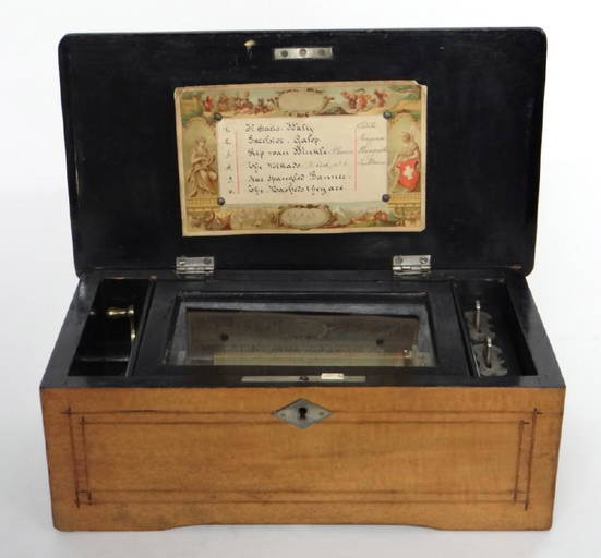 Six Tune Music Box W/ Star Spangled Banner & Mikado