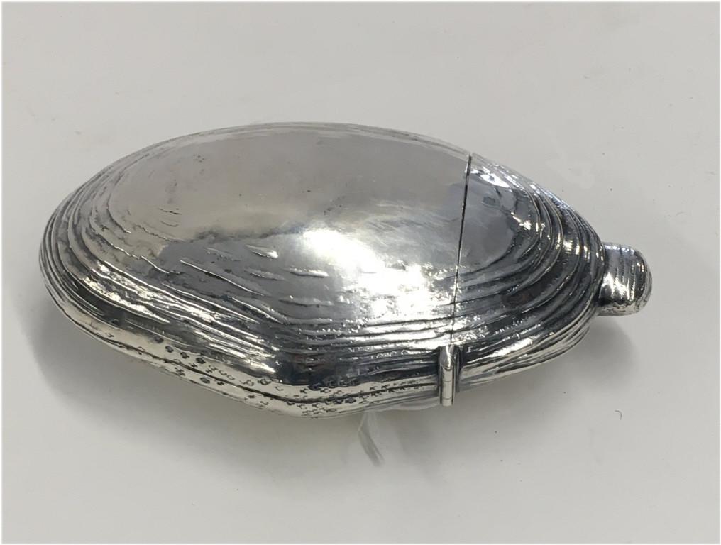 For Auction: WALLACE SILVER PLATED IPSWICH CLAM FLASK, 6" LONG (#0021 ...
