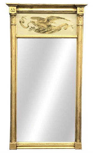 Federal Period Albany Mirror W/ American Eagle & Banner