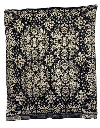 1835 BUTTERFIELD EAGLE BORDERED COVERLETTE WITH WASHINGTON CORNER ...