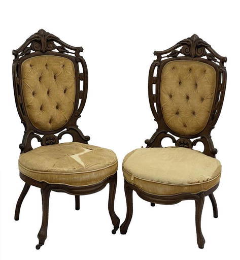 PR ROSEWOOD LAMINATED PARLOUR CHAIRS, PROB MEEKS 41 1/2" X 20 1/2" X 18 ...