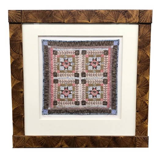 KATE ADAMS MINIATURE PATCHWORK QUILT "FOUR STARS" 19THC. FABRICS (9" X ...