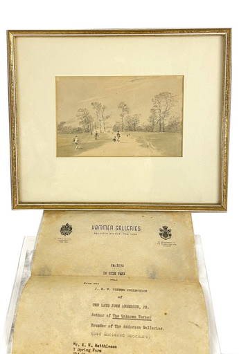 Mixed Media "hyde Park, 1844, Prov. Jmw Turner, Collection Of John ...