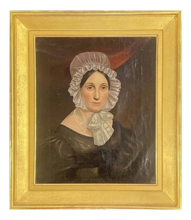 Oil / Canvas Portrait Of Hephzibah Hart, Phila. C. 1840 (20" X 16 1/2 ...