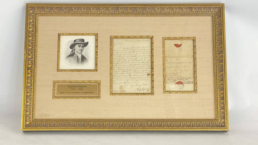 Letter Signed By Signer Of Declar. Of Independance Framed Letter ...