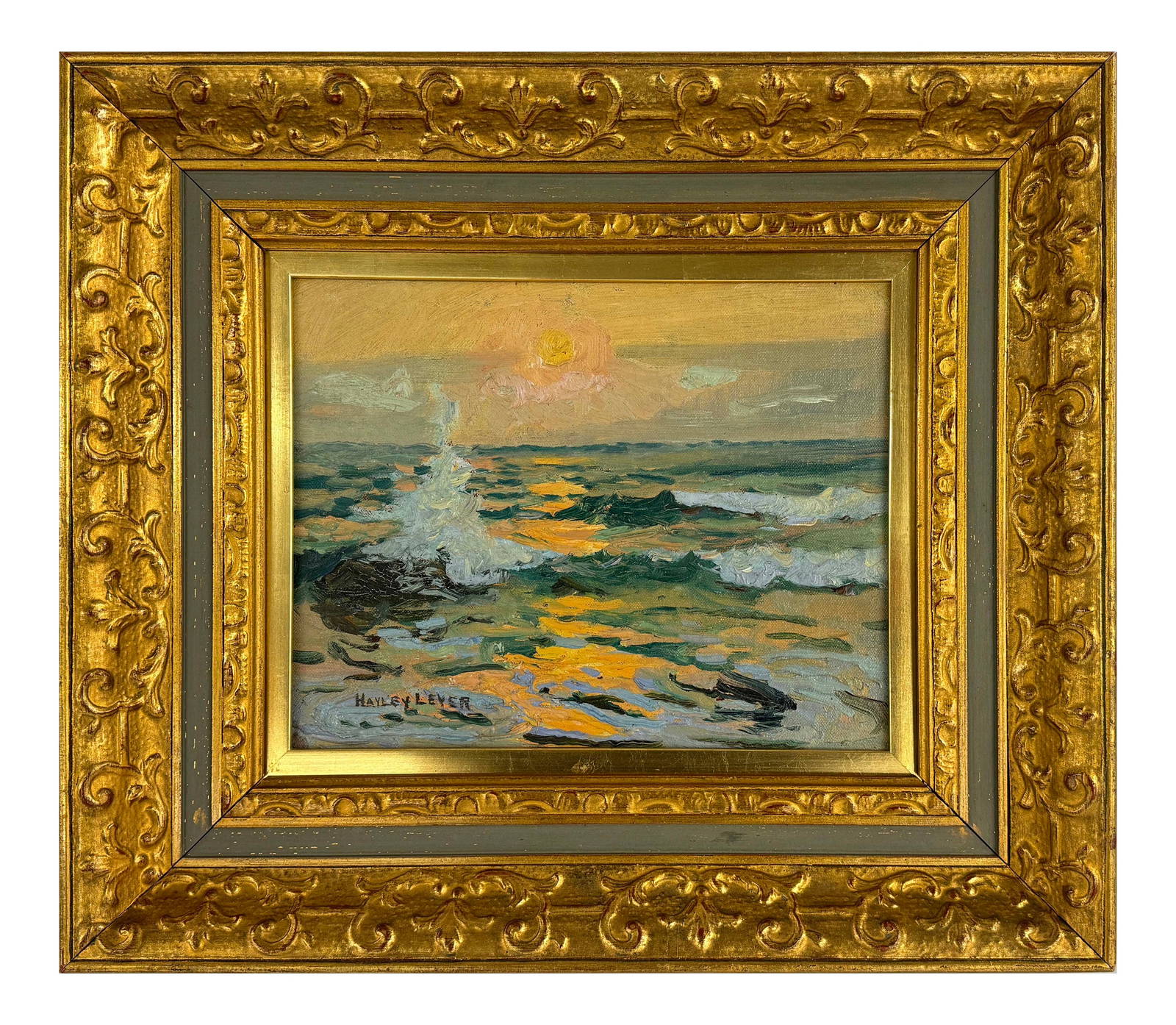 Oil/board Sgnd Hayley Lever "surf" 11 3/8" X 9 1/4" Auction