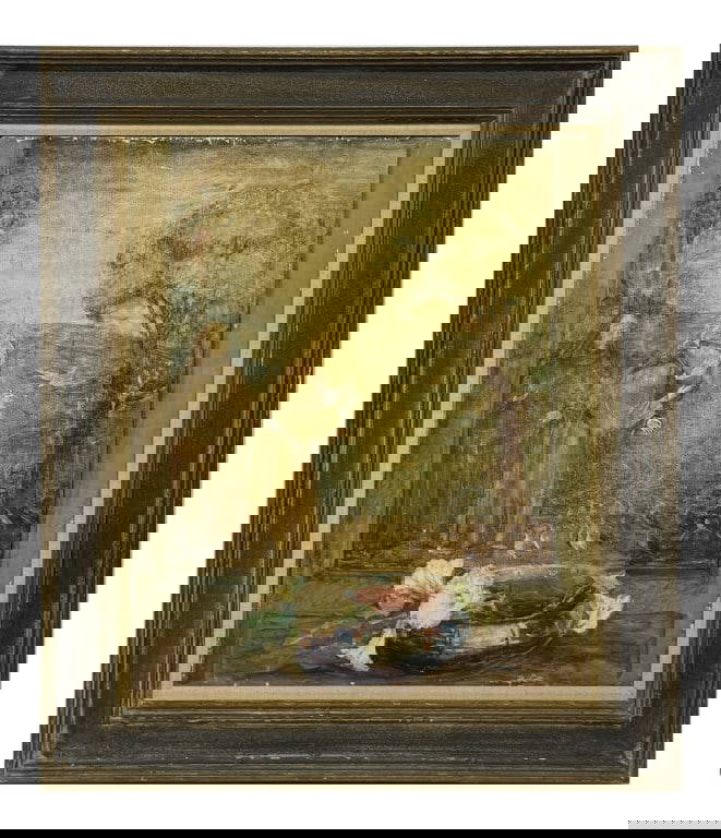 Anna Fisher "petunias In A Tiffany Bowl" Oil / Canvas, Estate Stamp In ...