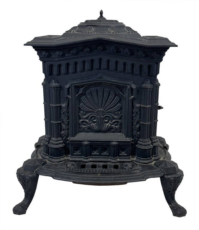 Cast Iron Parlor Stove W/ Gothic Castings By Wager Pratt & Co. Troy, Ny ...