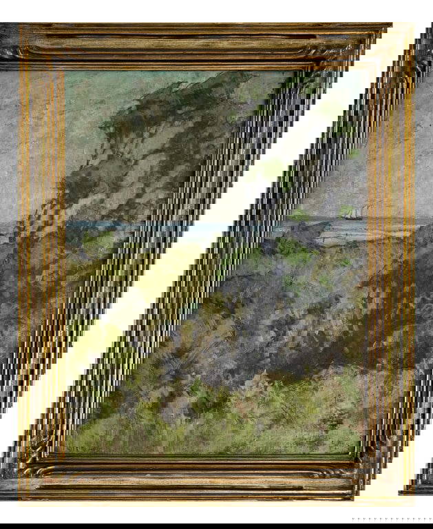 Oil / Panel "nantucket Landscape" By Harriet Lord (1879-1958) 14" X 10 ...