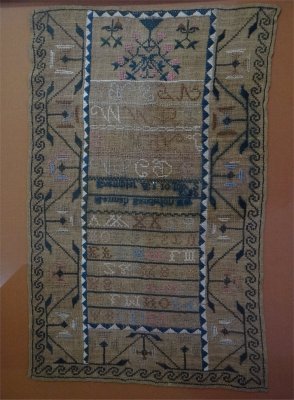 18Th Century Sampler By Hannah Sanderson,1789, 17 1/2"