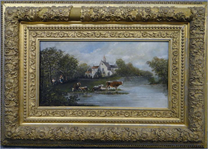 O/p Cows W/house In View" Spurious Signature