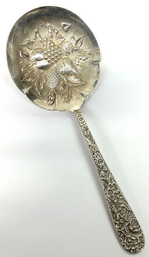 S Kirk Son Sterling Silver Repousse Berry Bon Bon Spoon